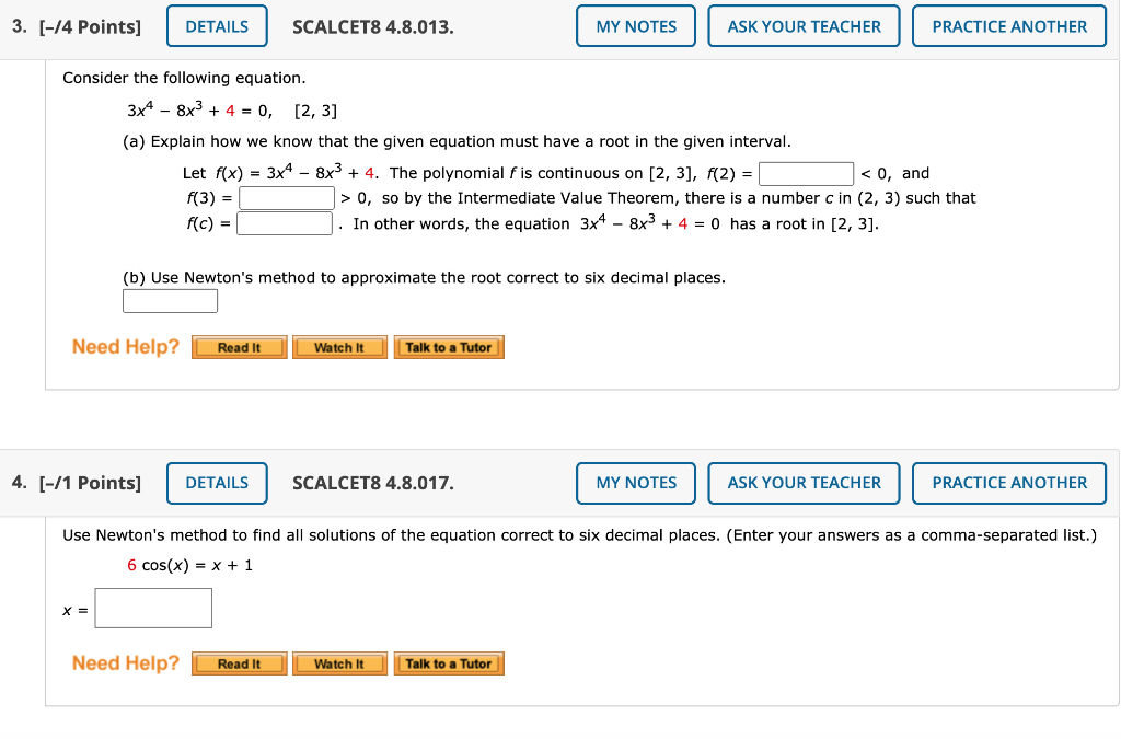 Solved 3. [-14 Points] DETAILS SCALCET8 4.8.013. MY NOTES | Chegg.com