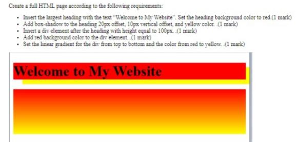Solved Create a full HTML page according to the following | Chegg.com