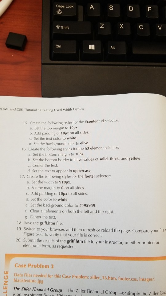 Solved ITML and CSS Tutorial 6 Creating Fixed-Width Layouts | Chegg.com