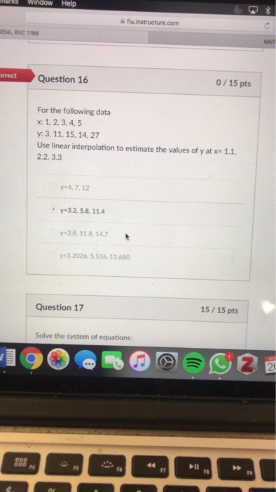 Solved s Window Help fiu.instructure.com 054L RVC 1188 MAT | Chegg.com