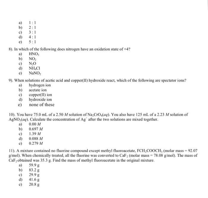 Solved Chapter 4 Review (Chemical Reactions and Solution | Chegg.com