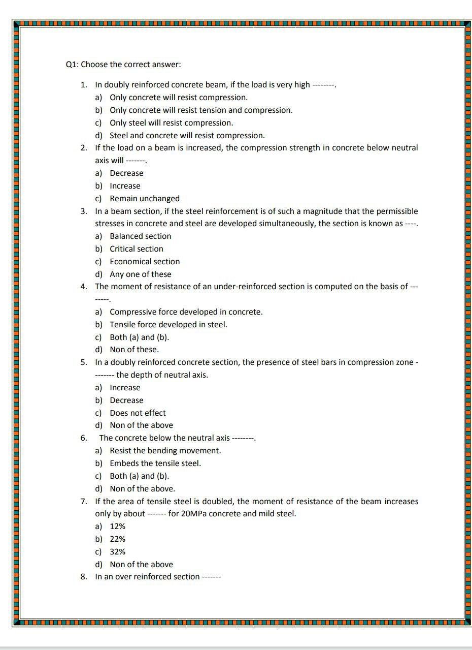 Solved Q1: Choose the correct answer: 1. In doubly | Chegg.com