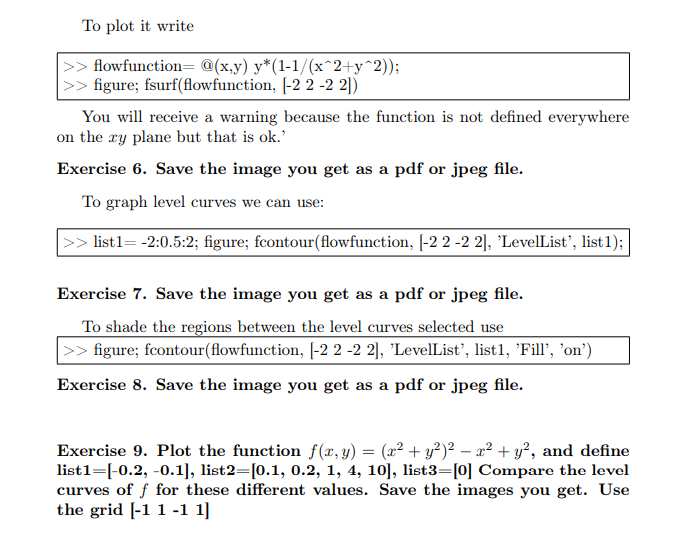 Solved Graphing Functions: fsurf and fmesh are the basic | Chegg.com