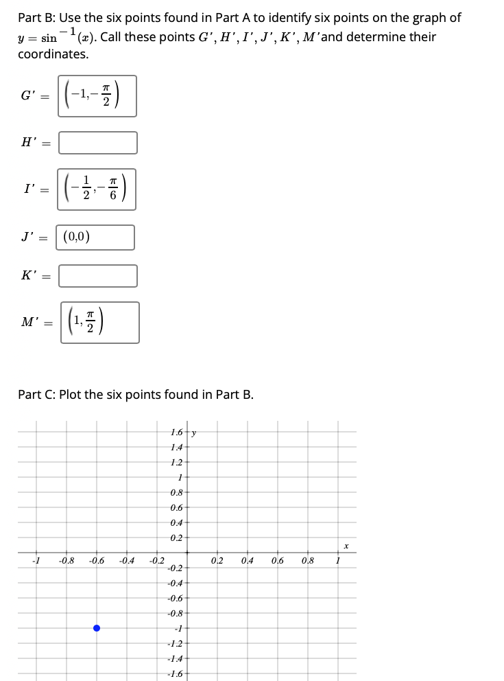 Part B: Use the six points found in Part A to | Chegg.com