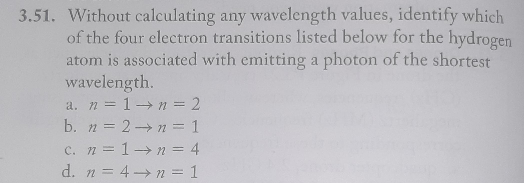 Solved 3.51. ﻿Without calculating any wavelength values, | Chegg.com