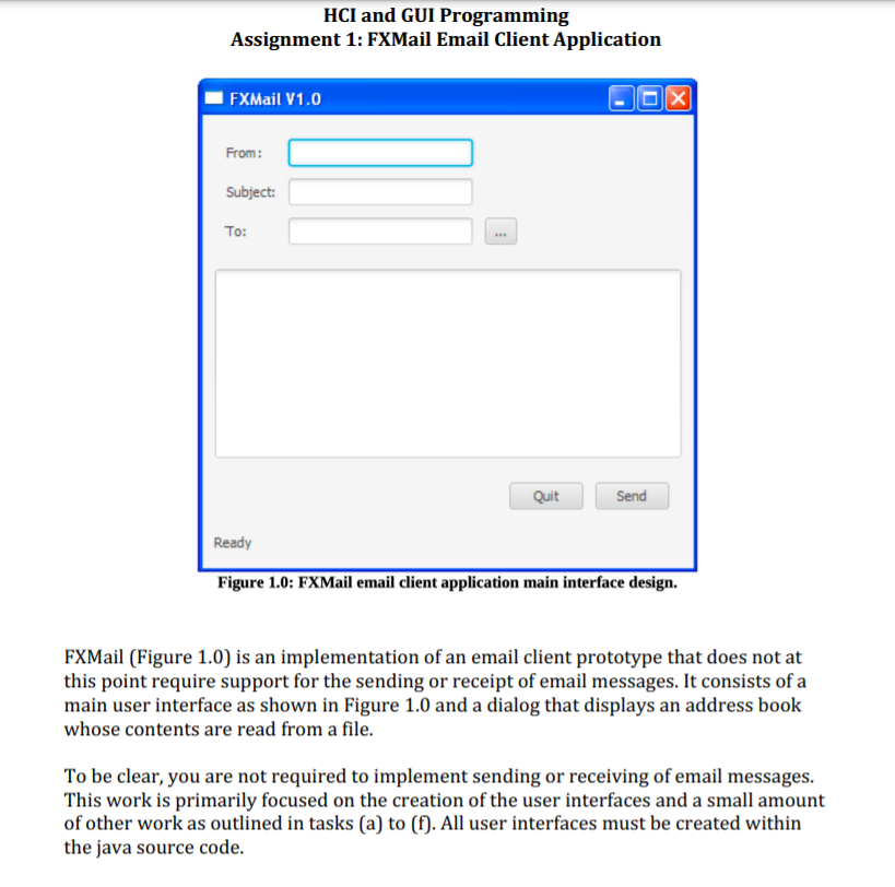 a) Create a main user interface for the application | Chegg.com