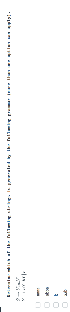 Solved Determine which of the following strings is generated | Chegg.com