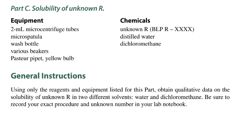 Solved Using the equipment from part C and the general | Chegg.com