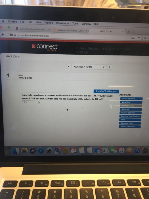 Solved A particle experiences a constant acceleration that | Chegg.com