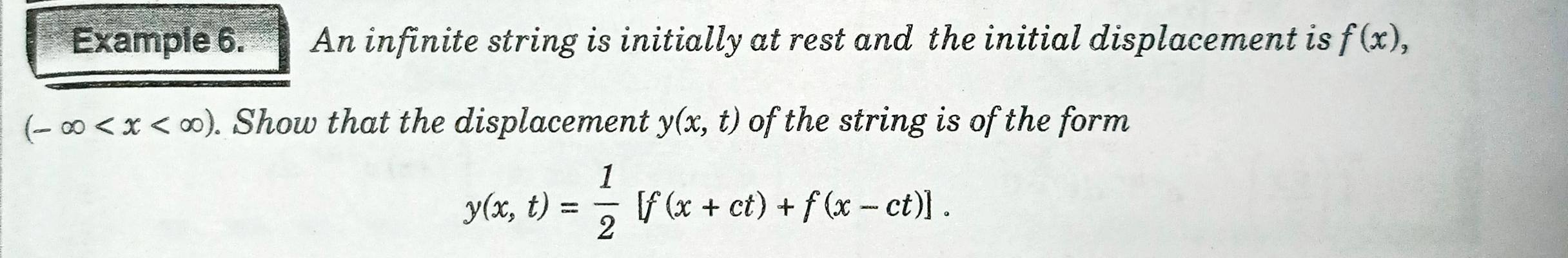 Solved Example 6. An infinite string is initially at rest | Chegg.com