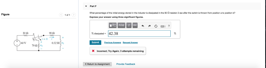 Solved Part F what percentage of the initial energy stored n | Chegg.com