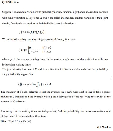 QUESTION 4 Suppose Xis a random variable with | Chegg.com