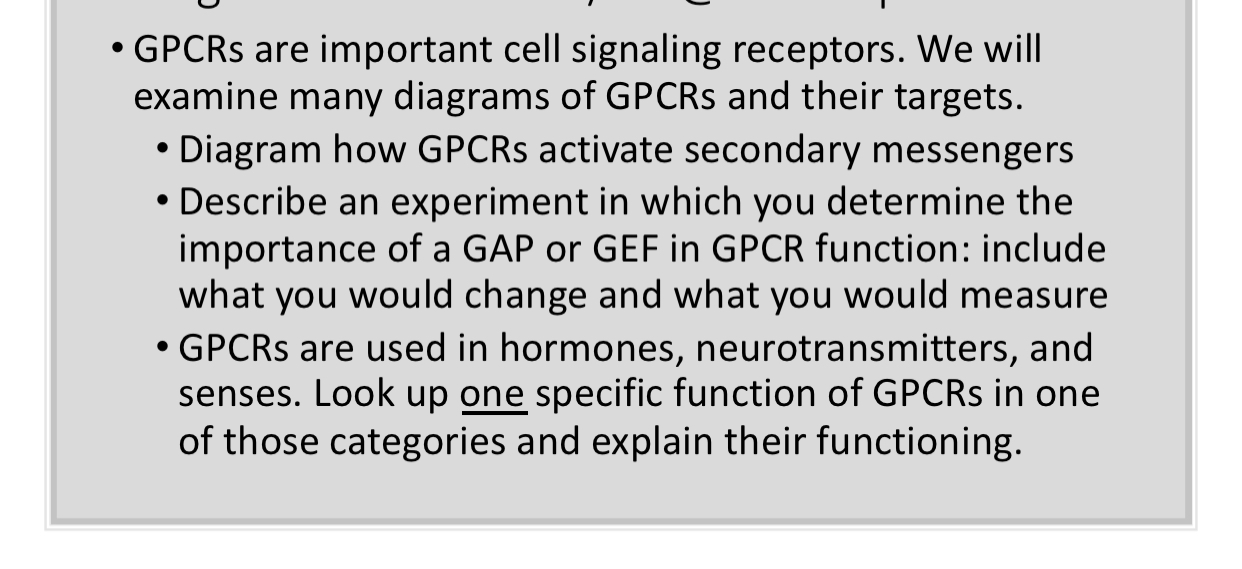 Solved - GPCRs are important cell signaling receptors. We | Chegg.com