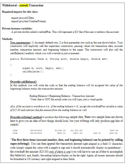 Solved MIS276 HW3: Inheritance Π Bank Program 20 Points Your | Chegg.com