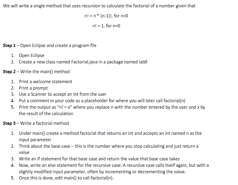 Solved * We will write a single method that uses recursion | Chegg.com