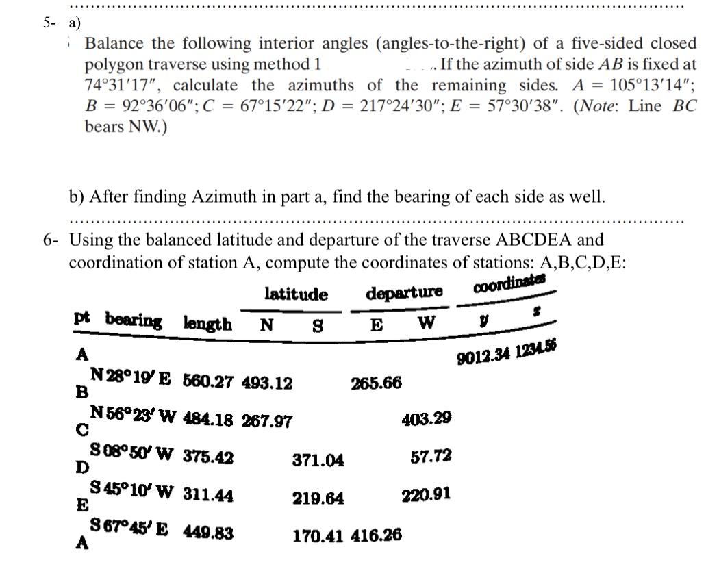 Solved Balance the following interior angles | Chegg.com