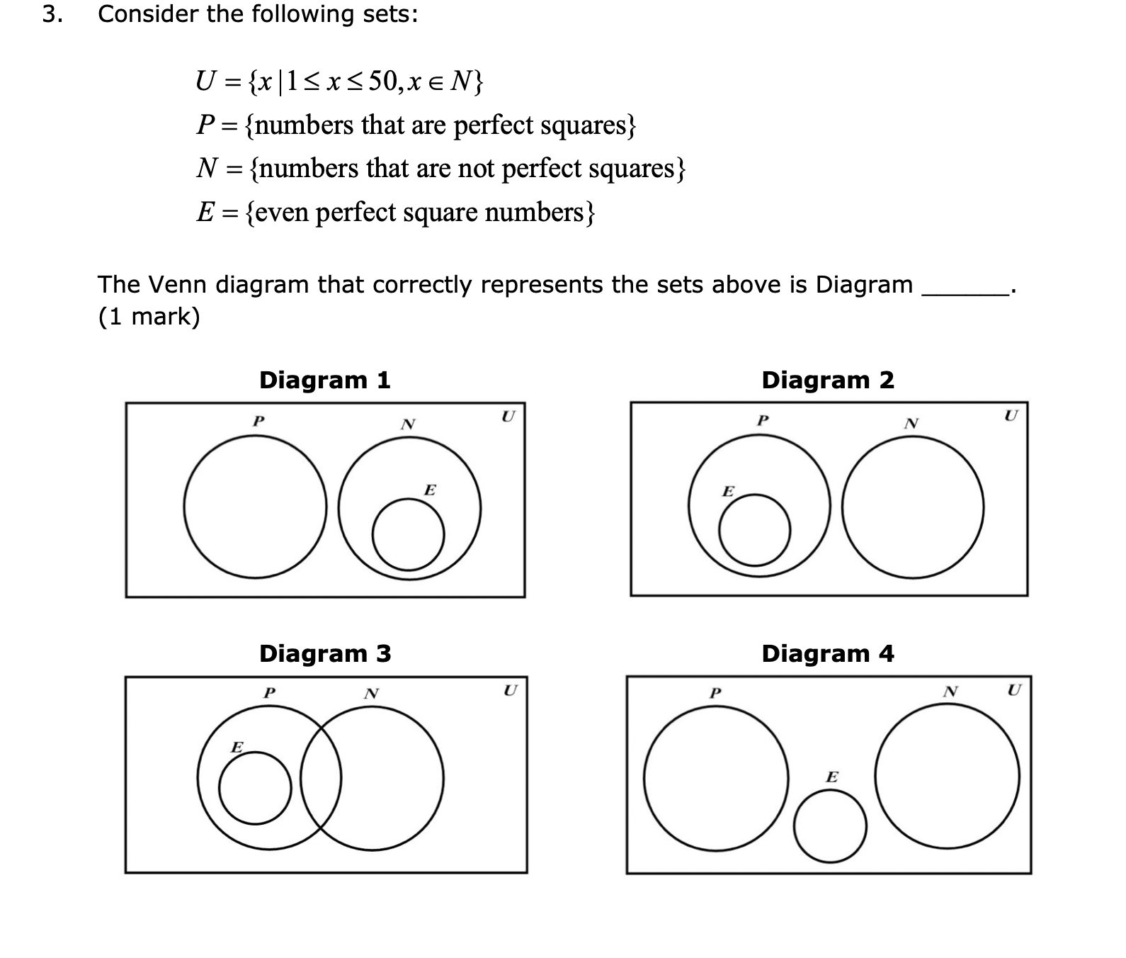Solved 3. Consider the following sets: U={x∣1≤x≤50,x∈N}P={ | Chegg.com