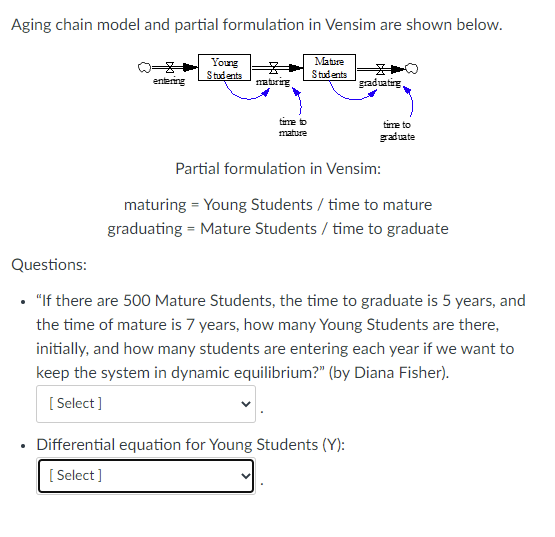 Solved Aging chain model and partial formulation in Vensim | Chegg.com