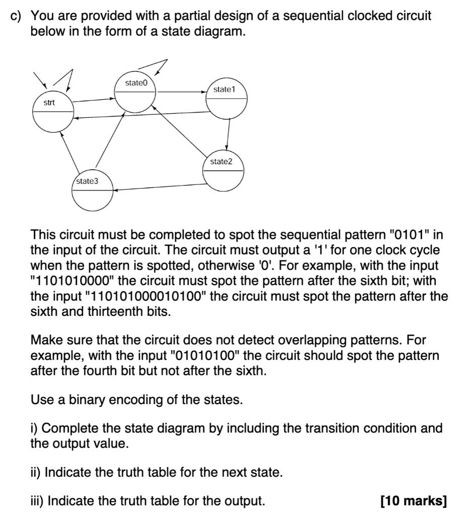 Solved c) You are provided with a partial design of a | Chegg.com