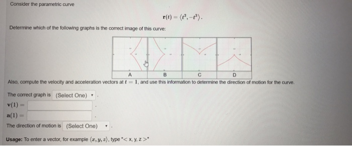 Solved Consider the parametric curve Determine which of the | Chegg.com