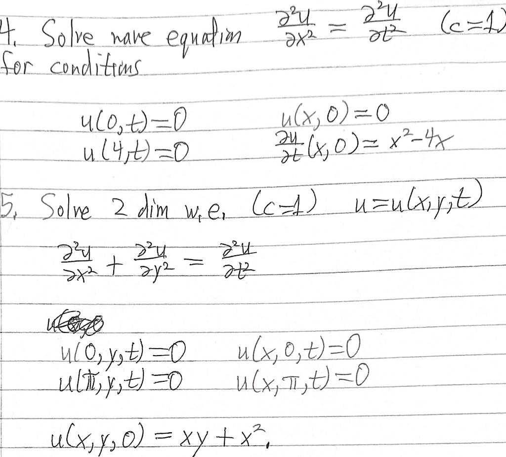 Solved 4. Solve nave equation 24 = 24 (6=10 for conditions - | Chegg.com
