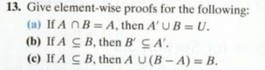 Solved 3. Give element-wise proofs for the following: (a) If | Chegg.com