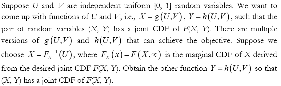 Solved Suppose U and V are independent uniform [0,1] random | Chegg.com