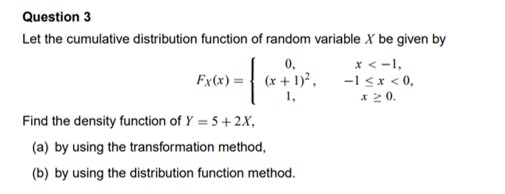 Solved Let the cumulative distribution function of random | Chegg.com