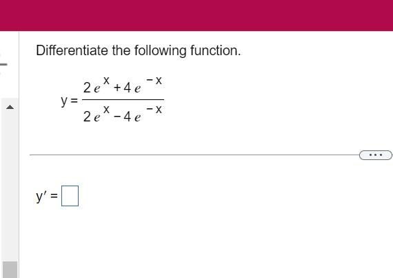 Solved Differentiate the following function. | Chegg.com