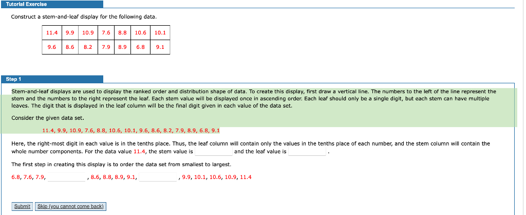 Solved Construct a stem-and-leaf display for the following | Chegg.com