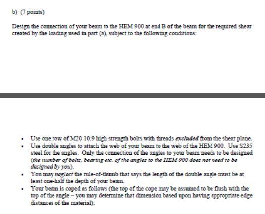 Solved 2. (14 points) Design a 6m beam that supports a | Chegg.com