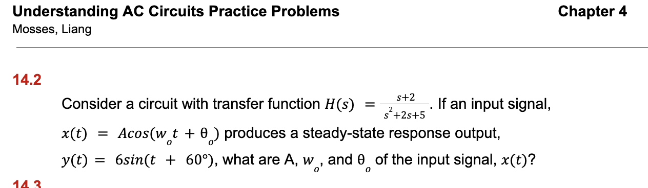 Solved Understanding AC Circuits Practice Problems Mosses, | Chegg.com