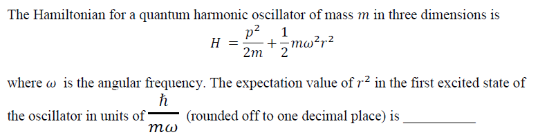 Solved The Hamiltonian for a quantum harmonic oscillator of | Chegg.com