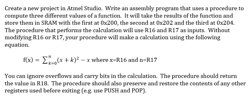 Create a new project in Atmel Studio. Write an | Chegg.com
