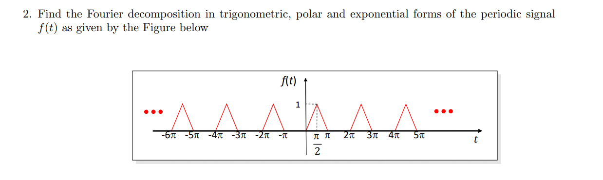 Solved 2. Find the Fourier decomposition in trigonometric, | Chegg.com