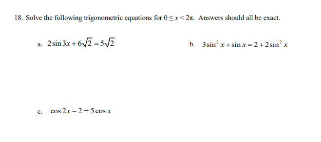 Solved cotr 17. Verify the identity: "=csc-x cos 18. Solve | Chegg.com