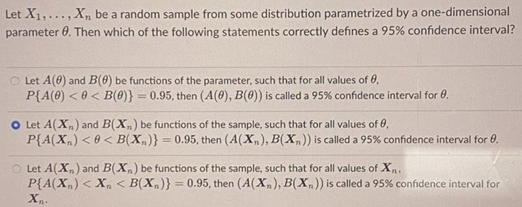 Solved Let X1,…,Xn be a random sample from some distribution | Chegg.com