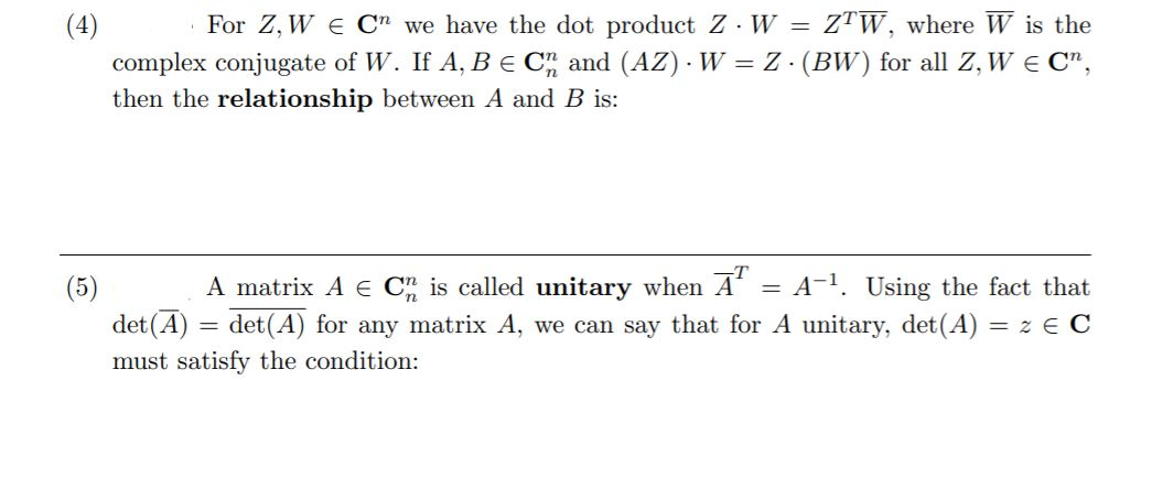 Solved R is the real numbers, C is the complex numbers. For | Chegg.com