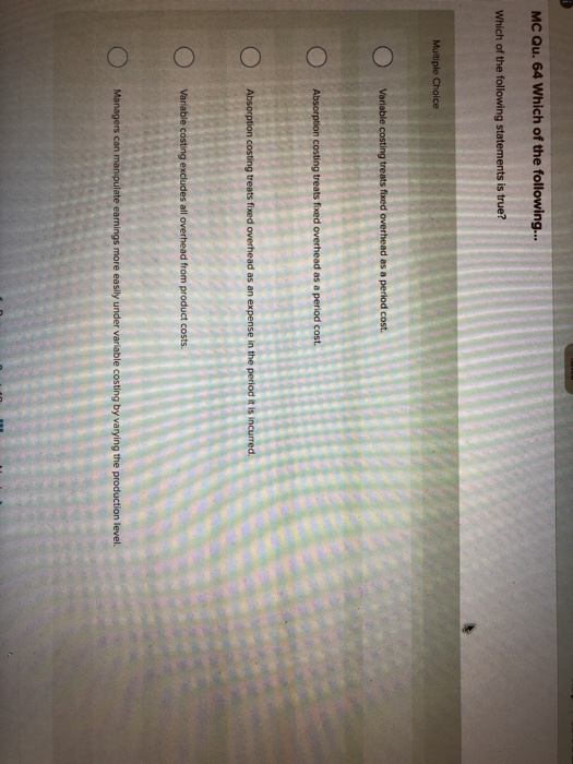 Solved MC Qu. 64 Which of the following... Which of the | Chegg.com Solved MC Qu. 64 Which of the following... Which of the | Chegg.com
