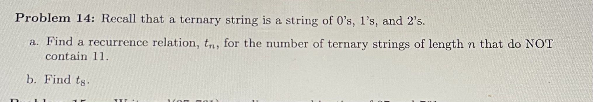 Solved Problem 14 Recall That A Ternary String Is A String
