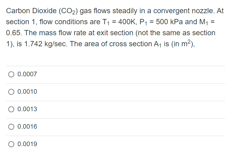Solved Carbon Dioxide (CO2) gas flows steadily in a | Chegg.com