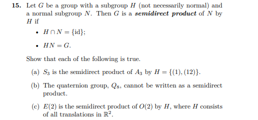 Solved 5. Let G be a group with a subgroup H (not | Chegg.com