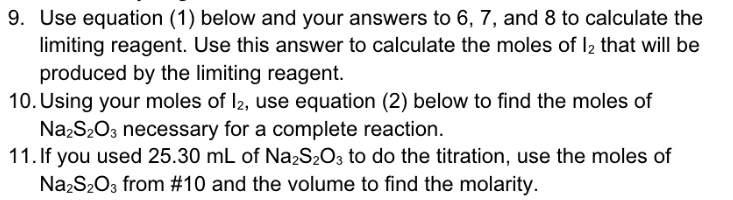 Solved Use equation (IO3-+5I- + 6H+ -> 3I2 + 3H2O) ﻿below | Chegg.com