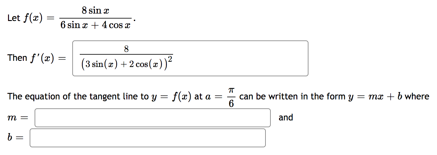Solved Let f(x)=6sinx+4cosx8sinx Then | Chegg.com
