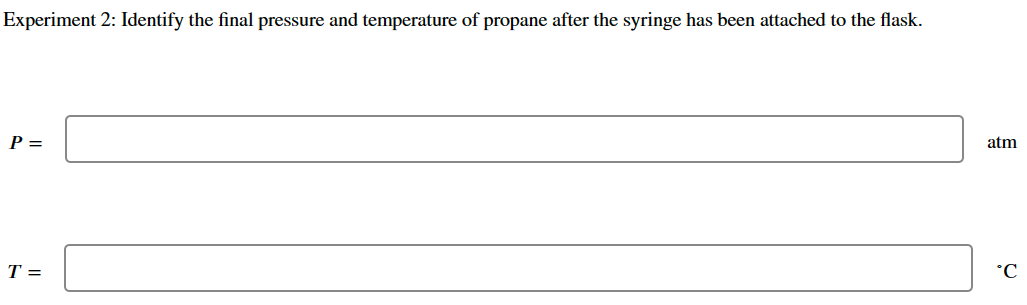 Experiment 2 : Identify the final pressure and | Chegg.com