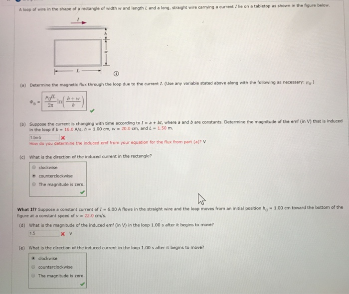 Solved A Loop Of Wire In The Shape Of A Rectangle Of Width W 9432