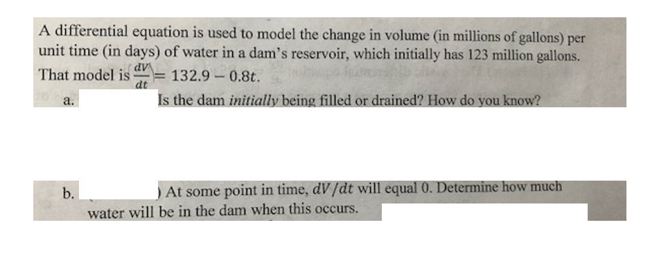 Solved A differential equation is used to model the change | Chegg.com