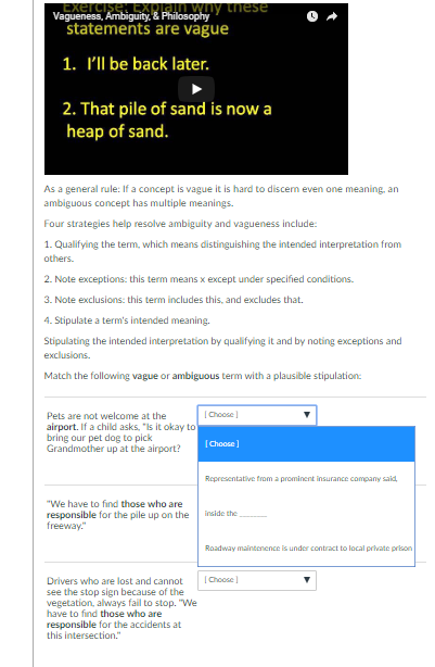 Solved Vagueness, Ambiguity&Phlosophy statements are vague | Chegg.com