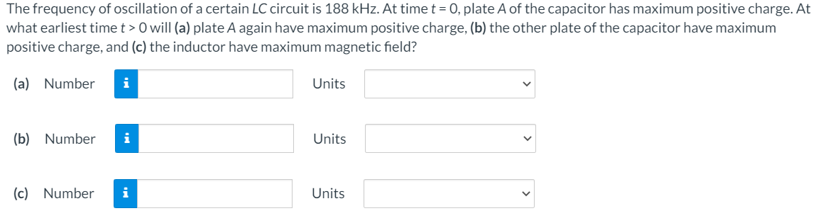 Solved The frequency of oscillation of a certain LC circuit | Chegg.com
