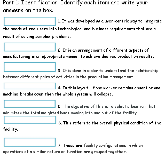 Solved Part 1: Identification. Identify each item and write | Chegg.com
